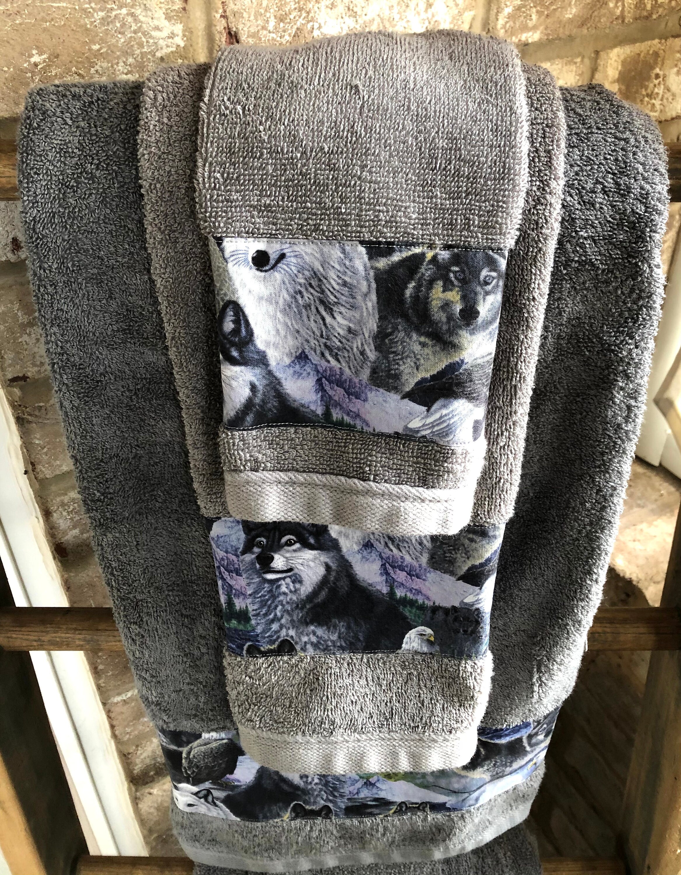 Wilderness Wolves Decorative Towel Sets - Etsy