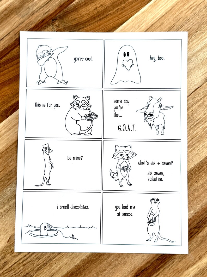 Printable Valentine Cards for Kids, Funny Classroom Valentines, Instant ...
