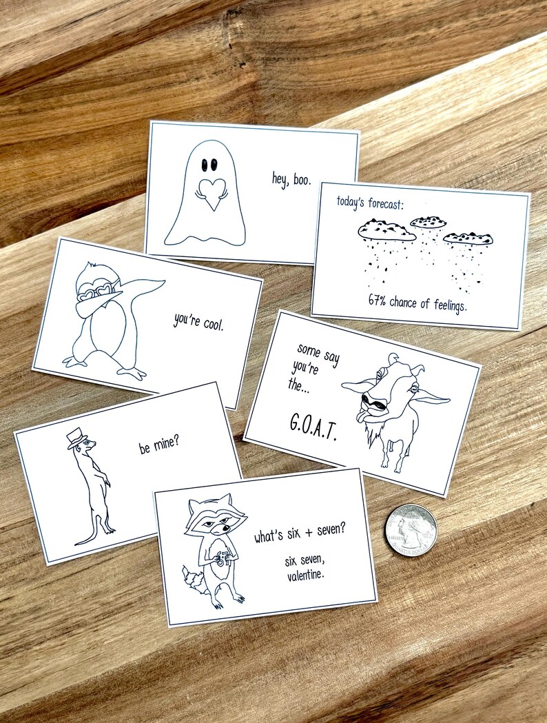 Printable Valentine Cards for Kids, Funny Classroom Valentines, Instant ...