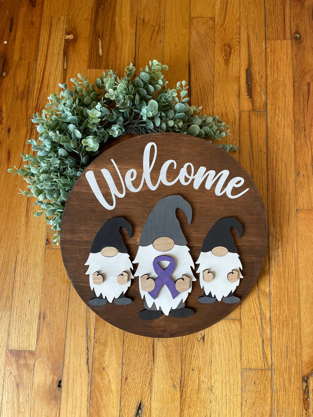 Interchangeable Gnome Welcome Sign, Gnome Door Hanger, Seasonal Welcome ...