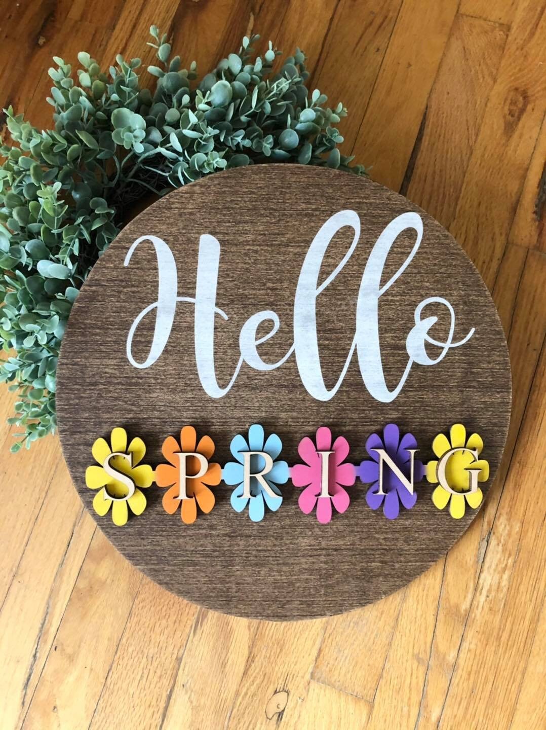 Interchangeable Seasonal Sign Wood Interchangeable Hello - Etsy
