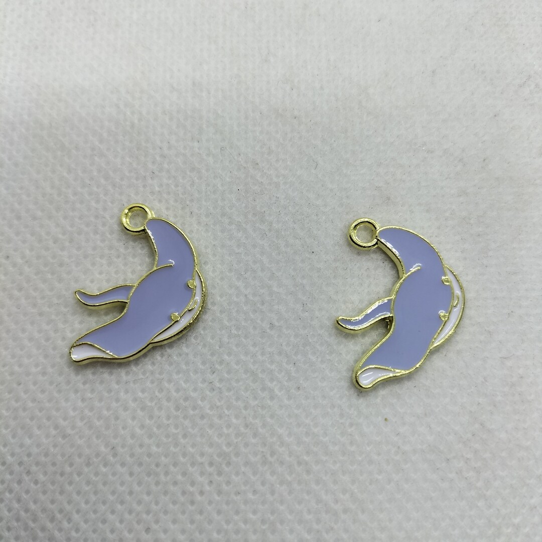 10pcs Cute Fish Charms Enamel Blue Charm,metal Animal Charm Pendant ...