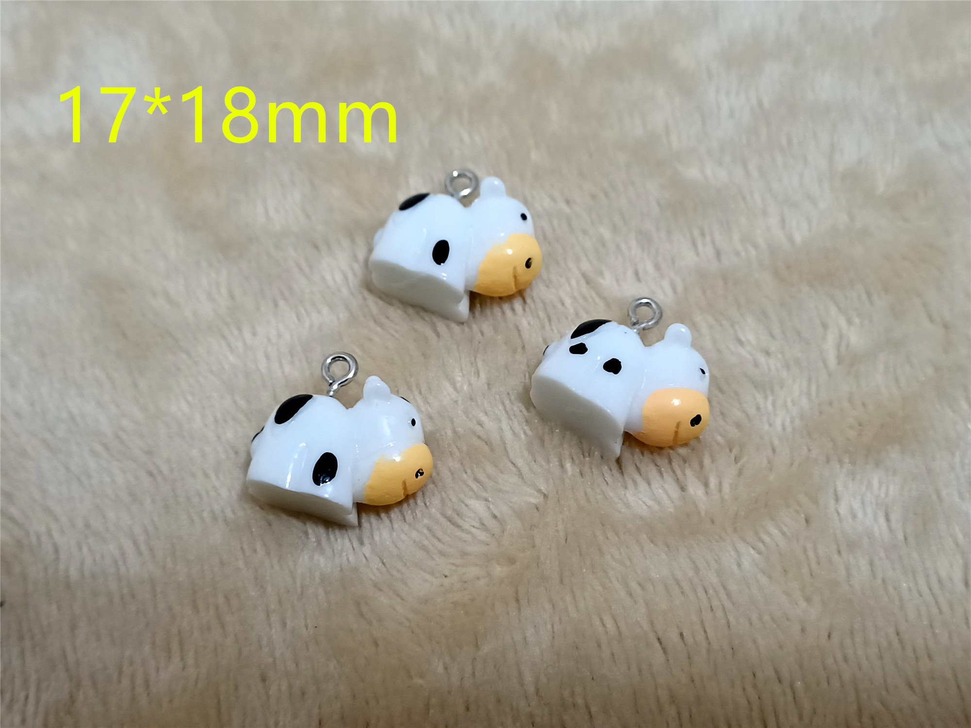 10pcs/lot 3D Small Cow Resin Charms Pendants Animal Dangle for DIY ...