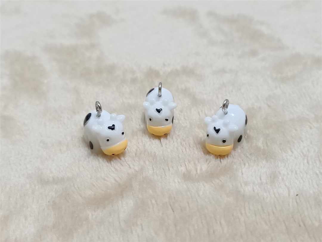 10pcs/lot 3D Small Cow Resin Charms Pendants Animal Dangle for DIY ...