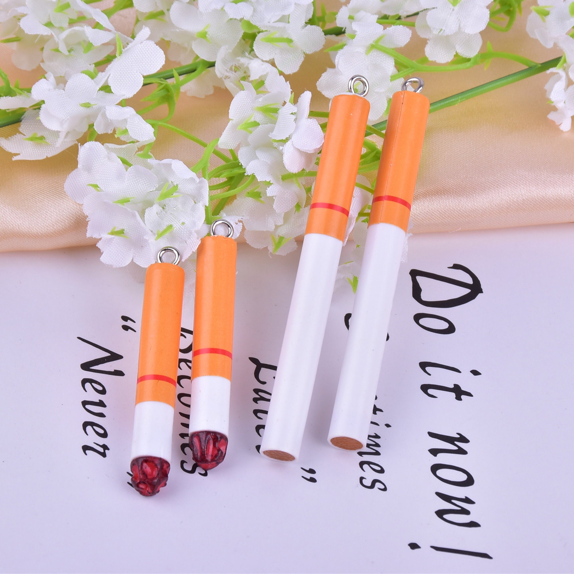 10pcs/lot Simulation Resin Cigarette Charms Pendants, Smoke Cigarette ...