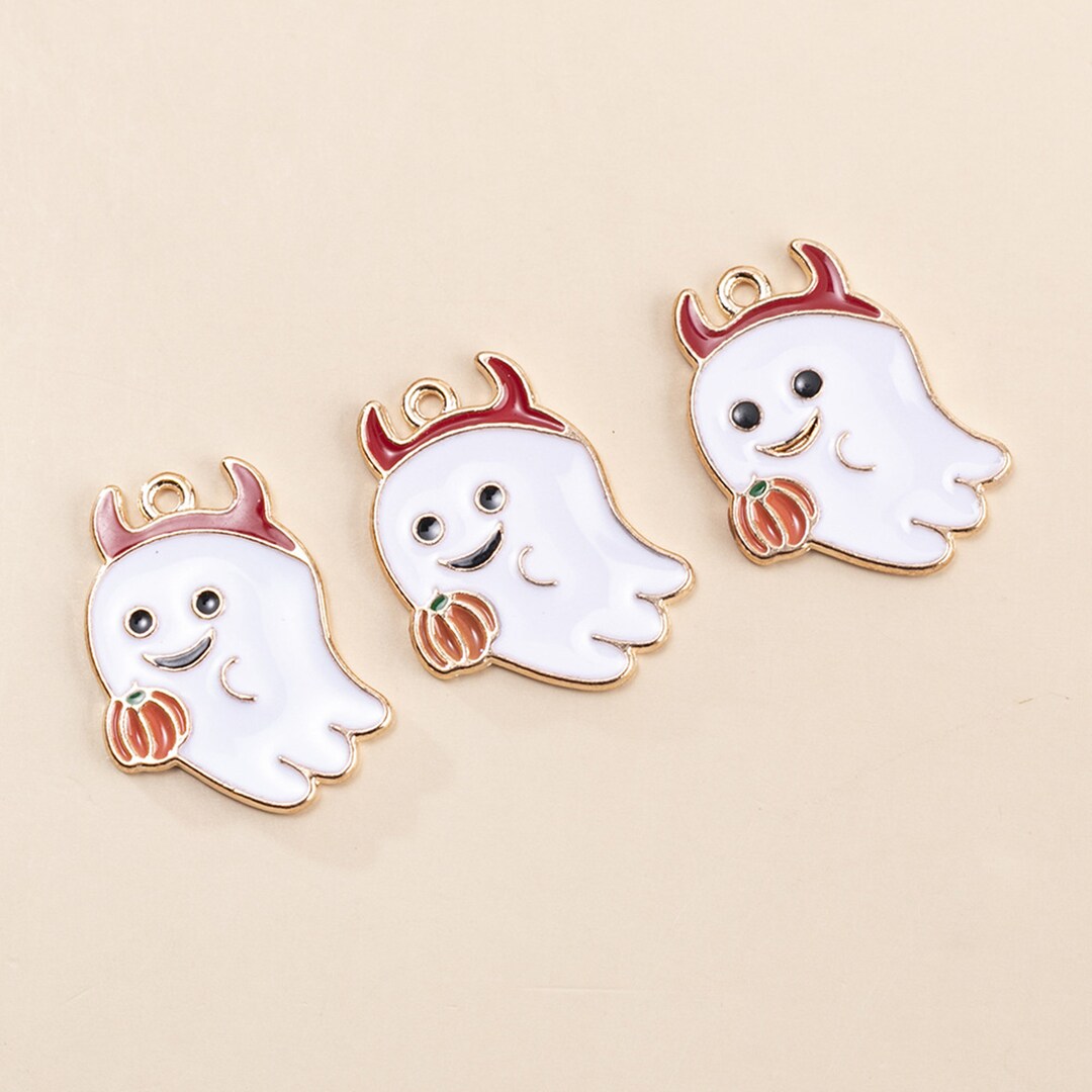 Enamel Pumpkin Animal Charm, Animal Demon Charm, Gold Metal Charm ...