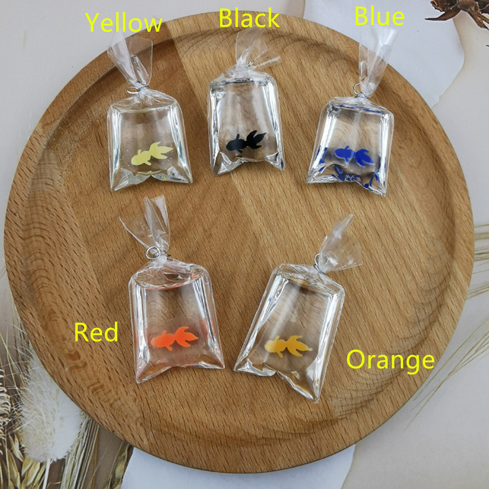 5 Color 10pcs Transparent Resin Goldfish Charms Small Fish in | Etsy