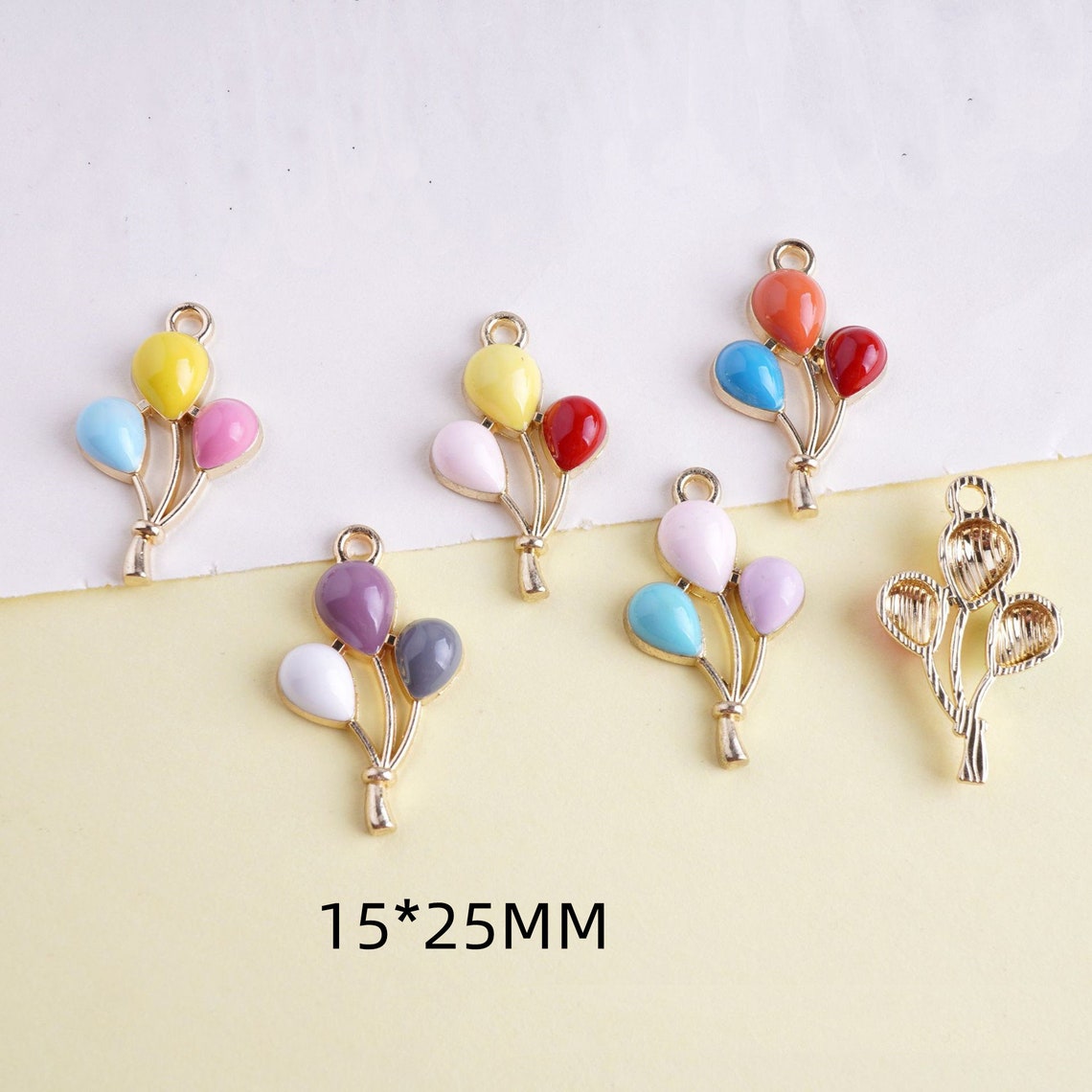 13*25mm Enamel Hot Air Balloon Charms Gold Plated Balloon Charm Pendant ...
