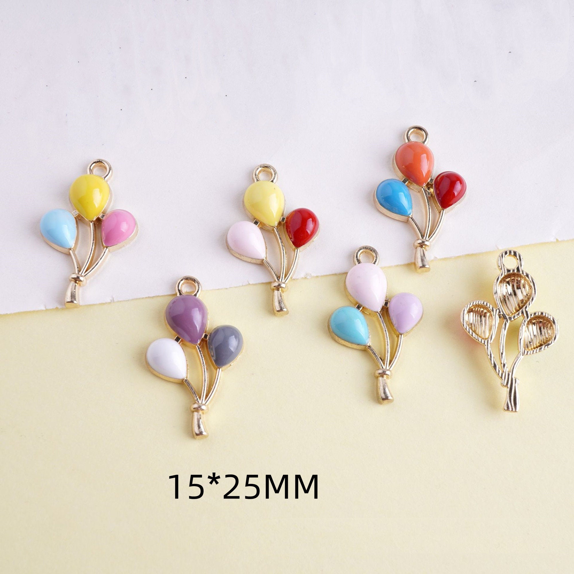 13*25mm Enamel Hot Air Balloon Charms Gold Plated Balloon Charm Pendant ...