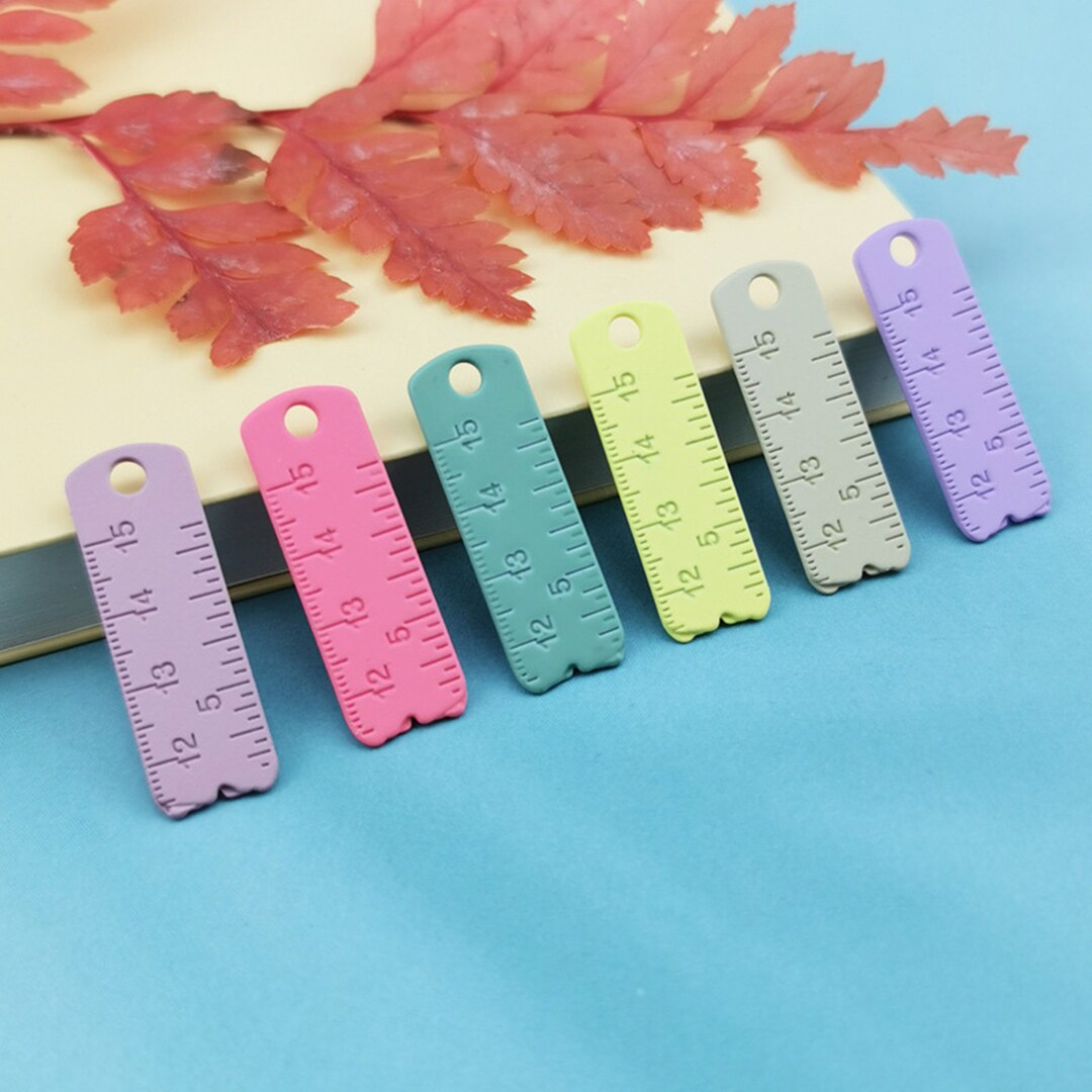 10 30 Metal Spray Paint Ruler Charm Cartoon Caliper Charms Earrings DIY ...