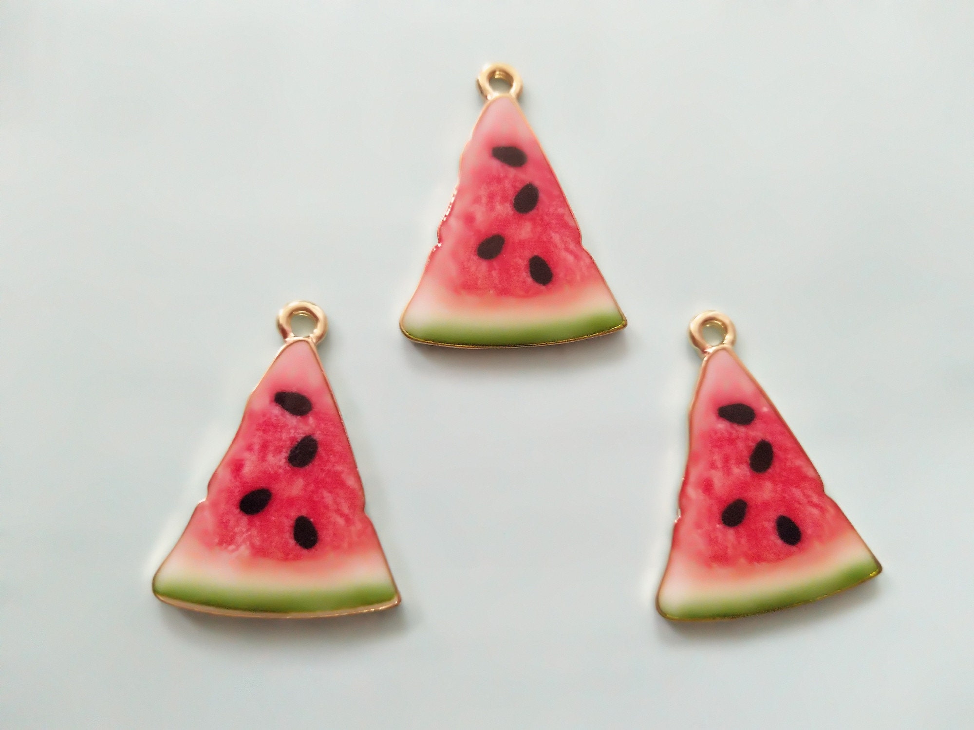10pcs Enamel Watermelon Charm Cute Fruit Charm Watermelon - Etsy