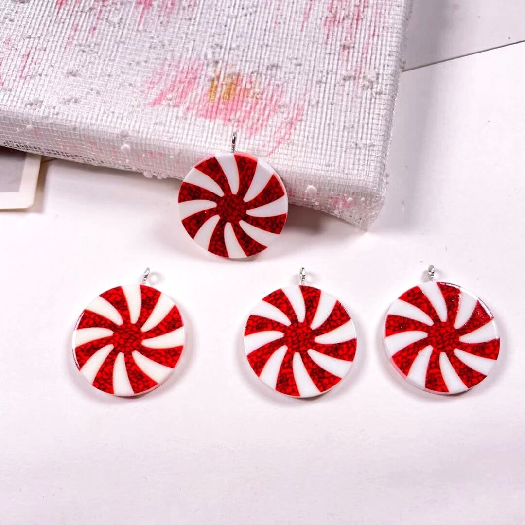 10pcs Acrylic Disc Tag Charms Lollipop Charm for Pendant Necklace ...