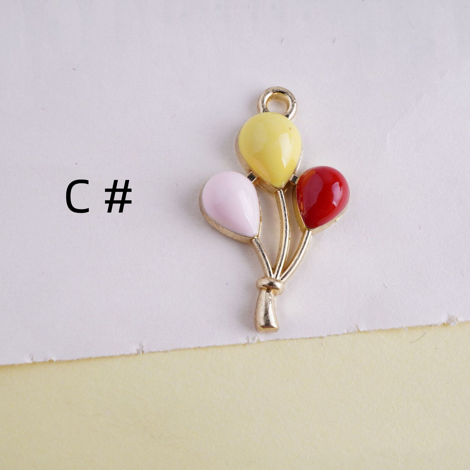 13*25mm Enamel Hot Air Balloon Charms Gold Plated Balloon Charm Pendant ...