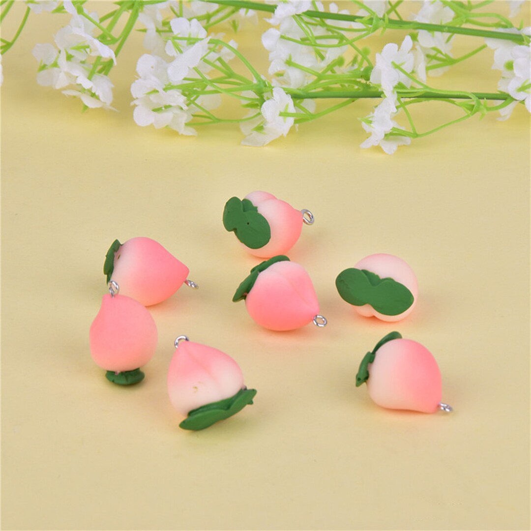 10pcs/lot Fruit Peach Charm DIY Resin Charms Accessories Making ...