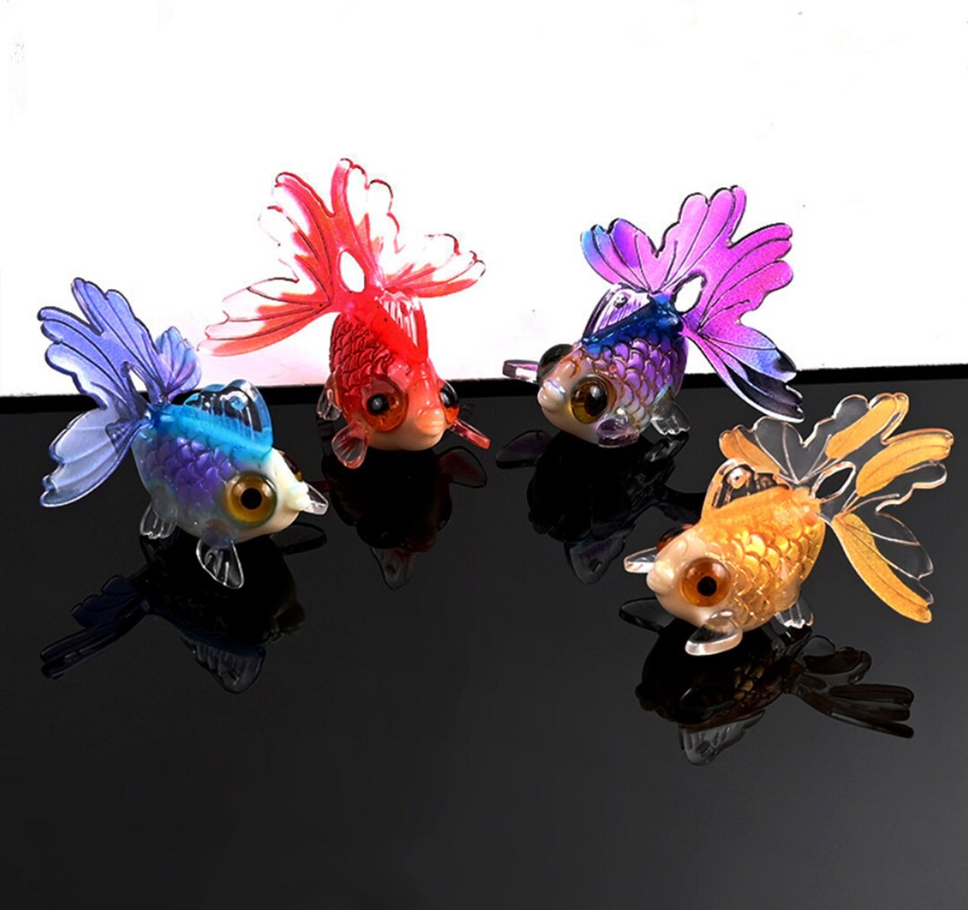 2pcs Resin 3D Goldfish Charm,animal Fish Charm Pendant Craft Necklace ...