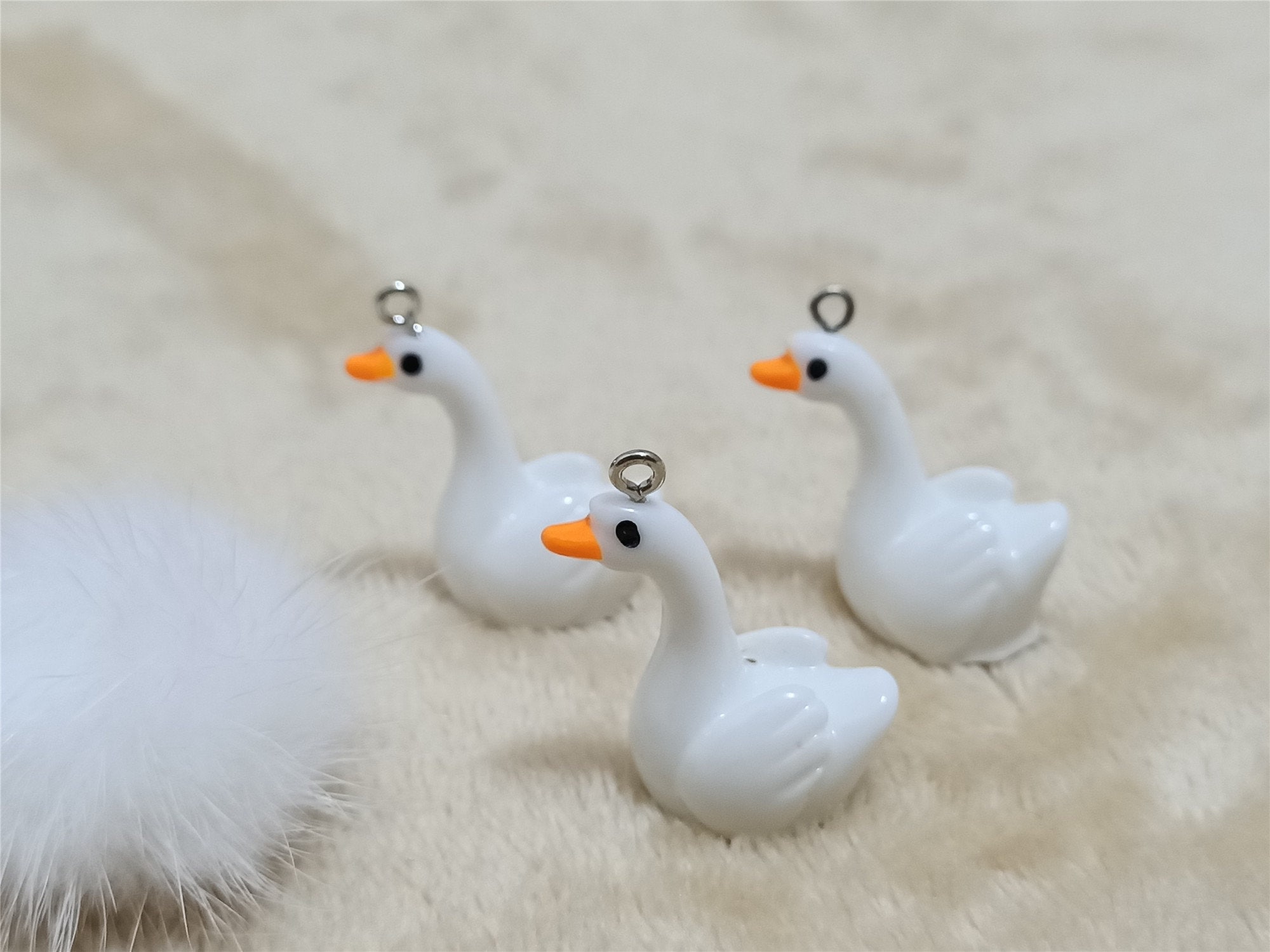 10pcs/lot 3D Small Duck Resin Charms Pendants Animal Dangle for DIY ...