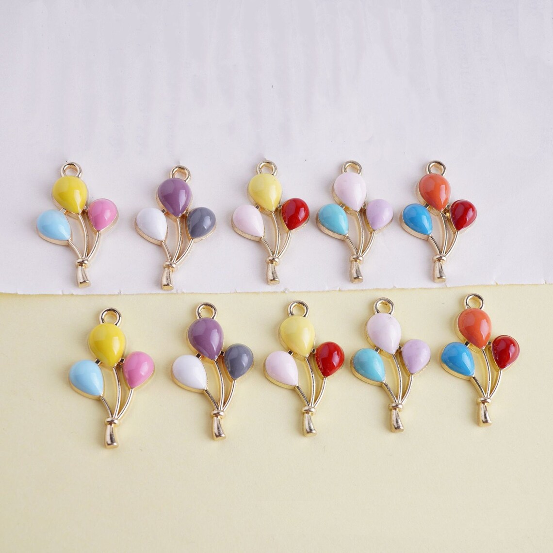 13*25mm Enamel Hot Air Balloon Charms Gold Plated Balloon Charm Pendant ...