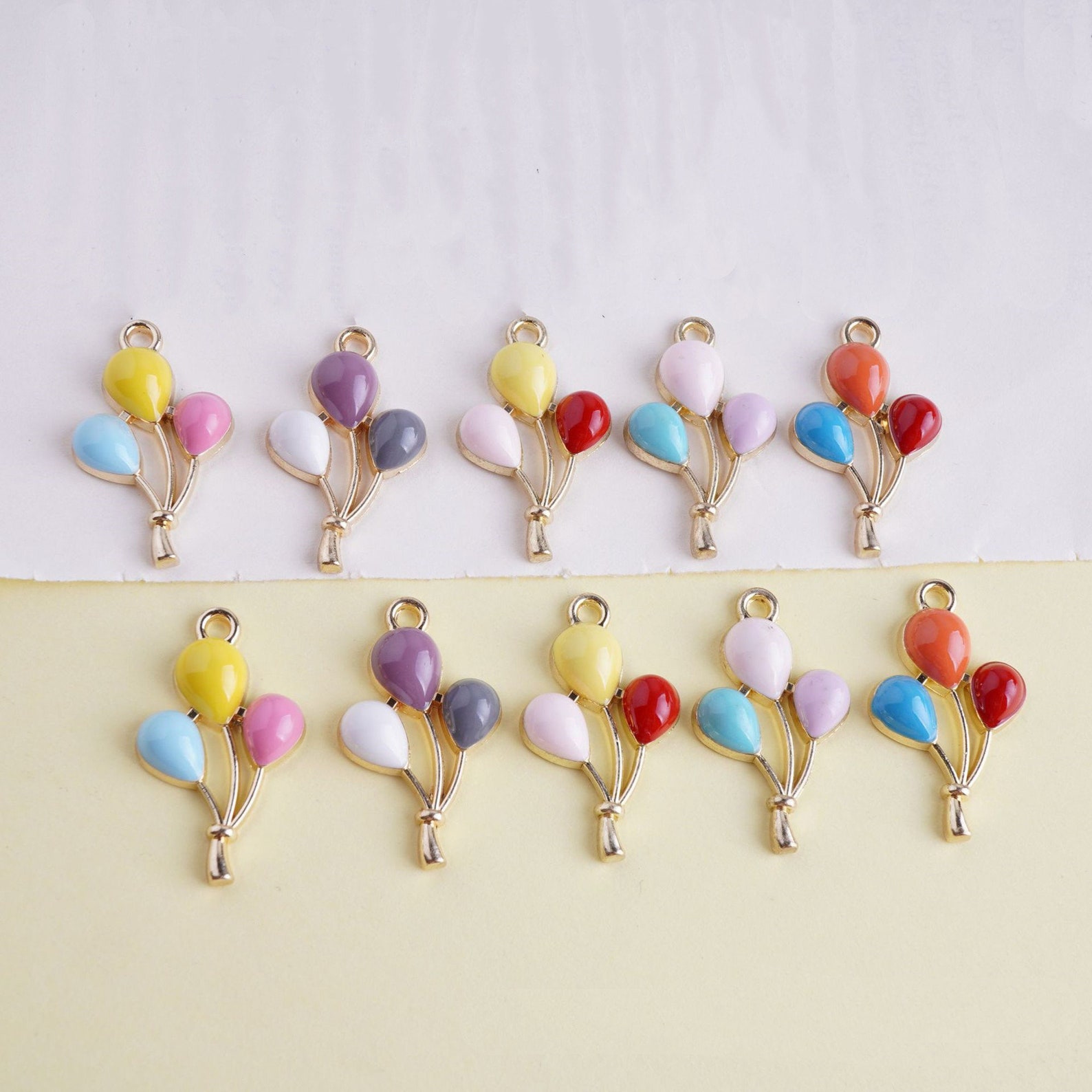 13*25mm Enamel Hot Air Balloon Charms Gold Plated Balloon Charm Pendant ...
