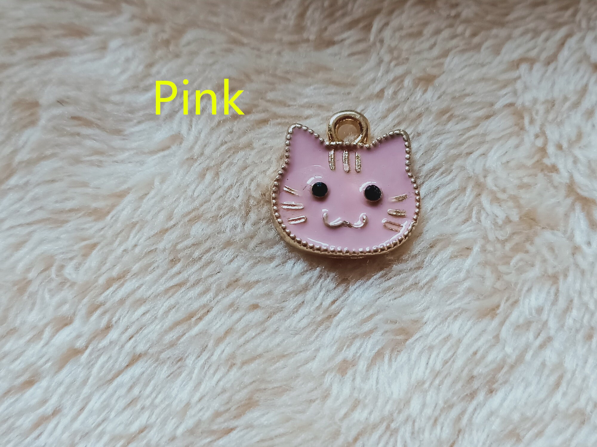10Pcs Enamel Cat Charm Cute Animal Kitty CharmAnimal Face | Etsy