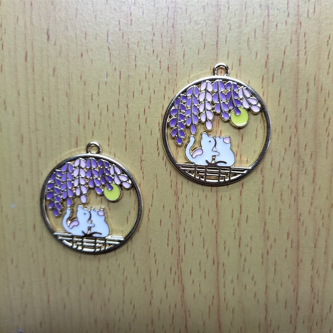 10 Wreath Charms,gold Enamel Cartoon Couple Animal Leaf Charm Bracelet ...