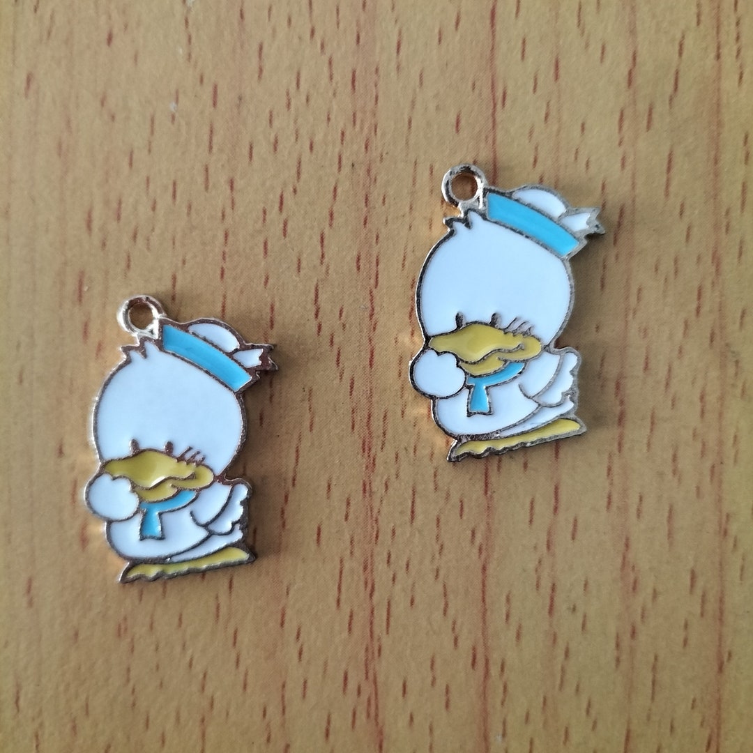 10 Cartoon Animal Duck Charms,duck Enamel Charm DIY 3D Crafts Phone ...