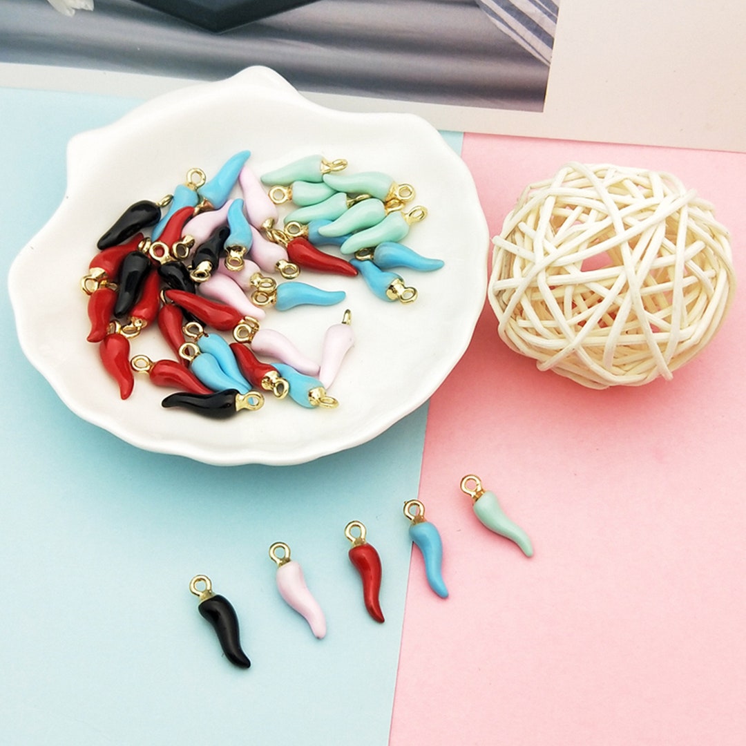 6*21MM Enamel Pepper Charms Handmade DIY European Charm Chili Bracelets ...