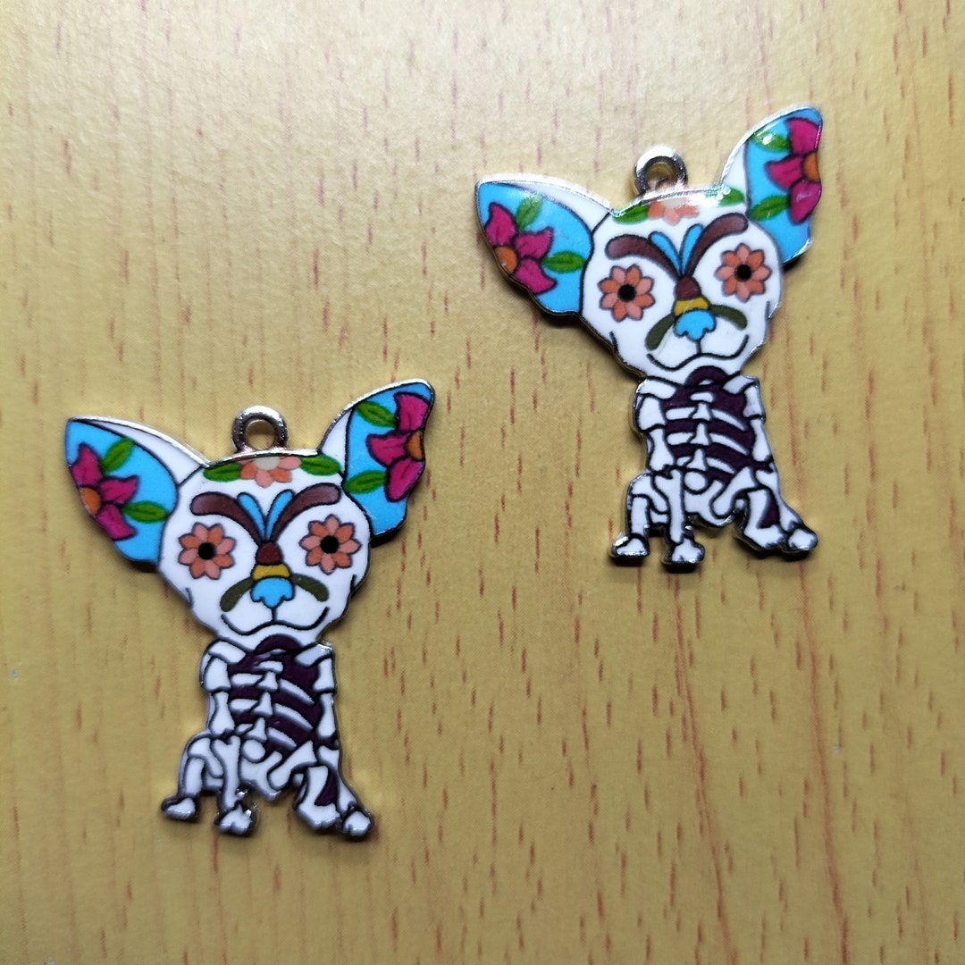 Silver Animal Dog Charms, Cartoon Metal Enamel Puppy Charm for Making ...