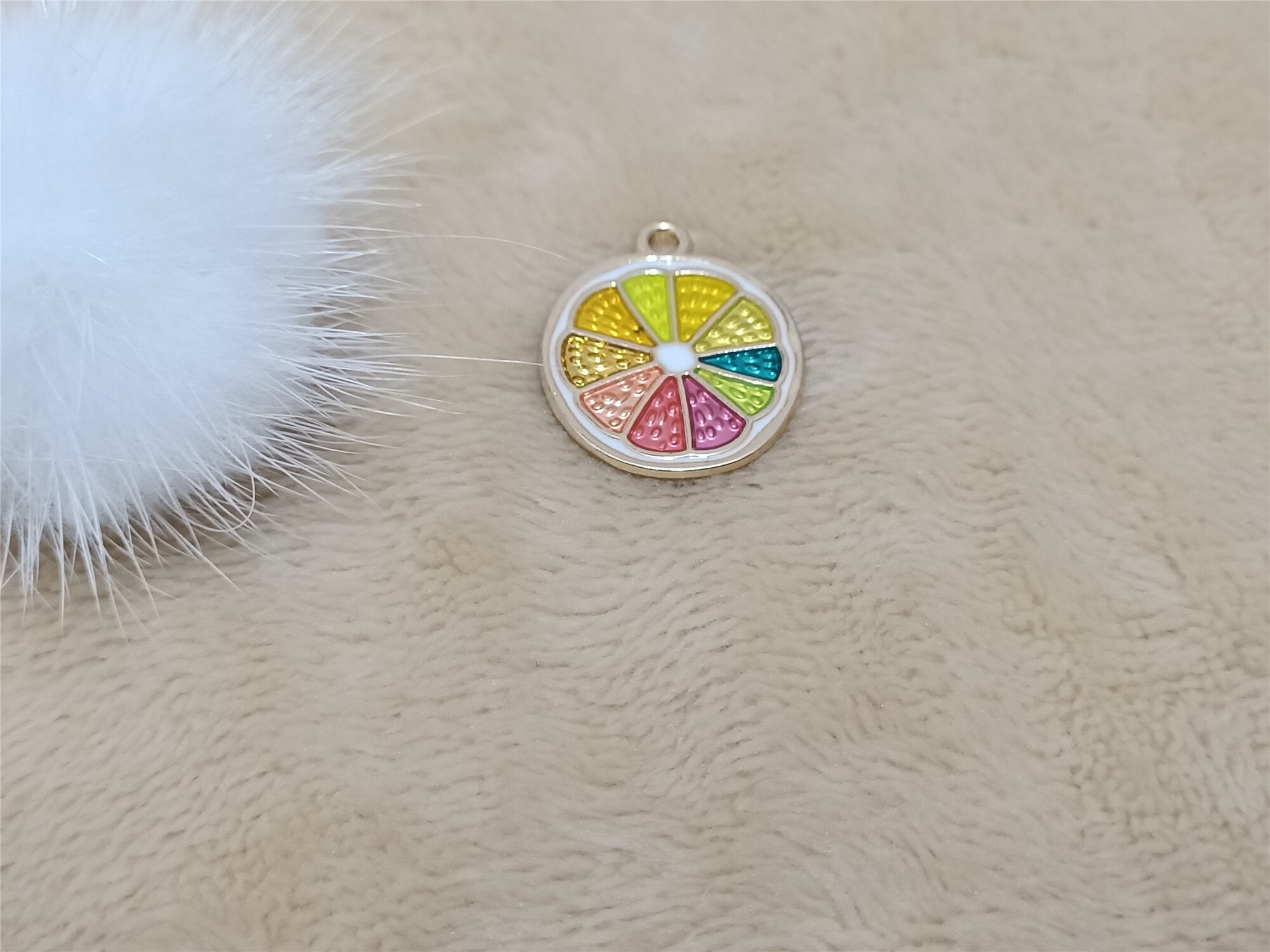 10pcs/lot Enamel Colorful Lemon Slices Charms Pendants Geometric Fruit ...
