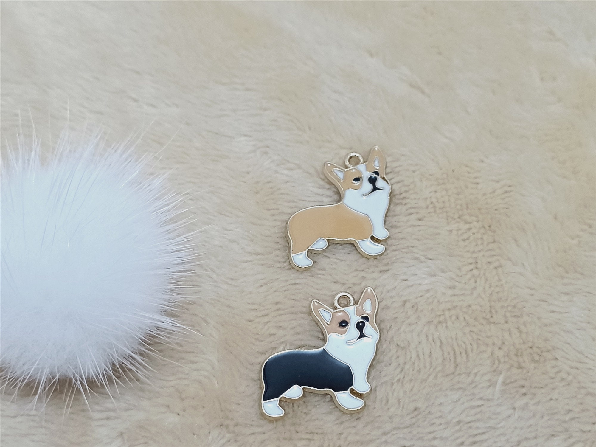 10pcs/lot Cartoon Animal Corgi Dog Charms Pendants Animal Pet - Etsy