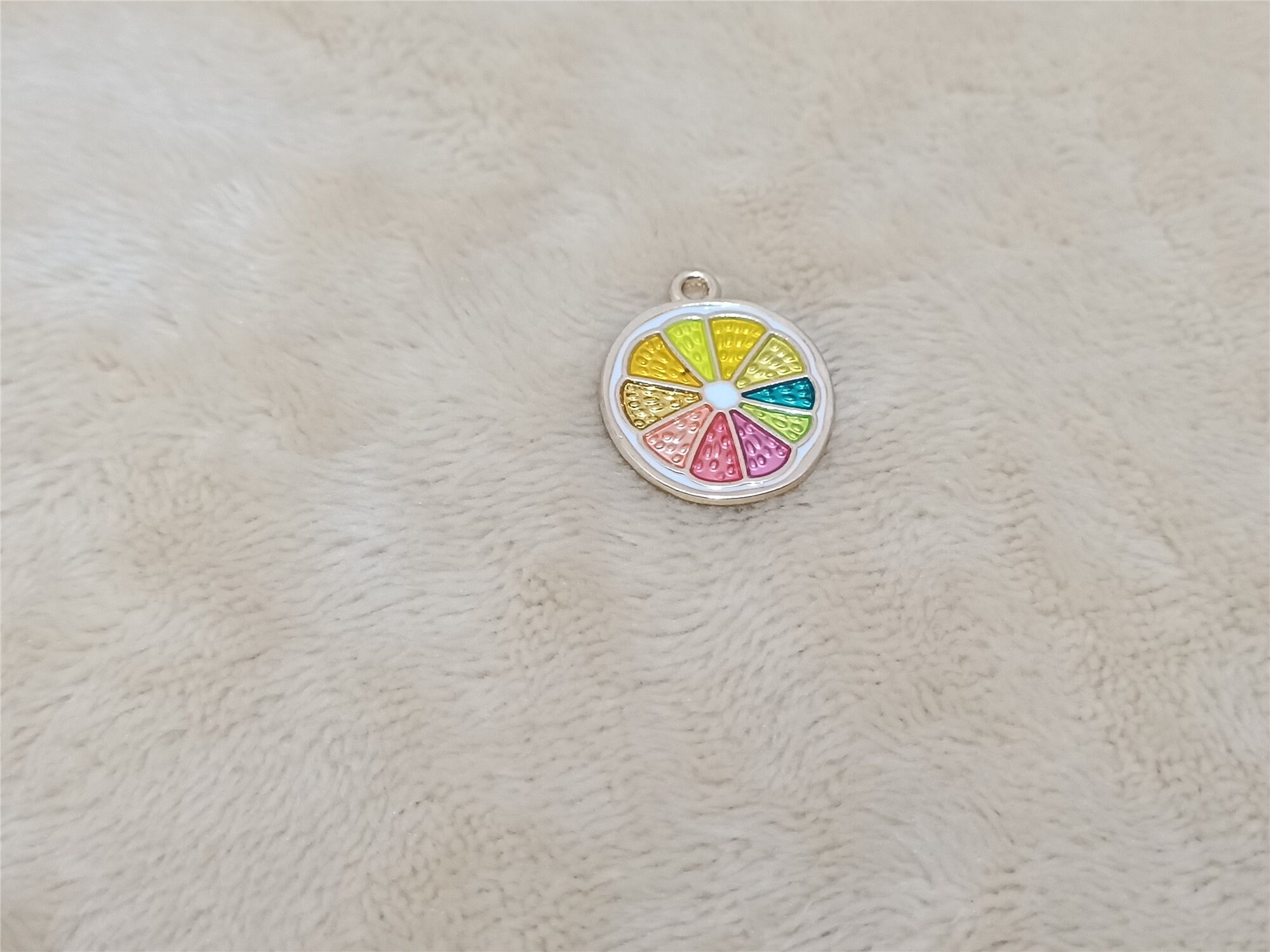 10pcs/lot Enamel Colorful Lemon Slices Charms Pendants Geometric Fruit ...