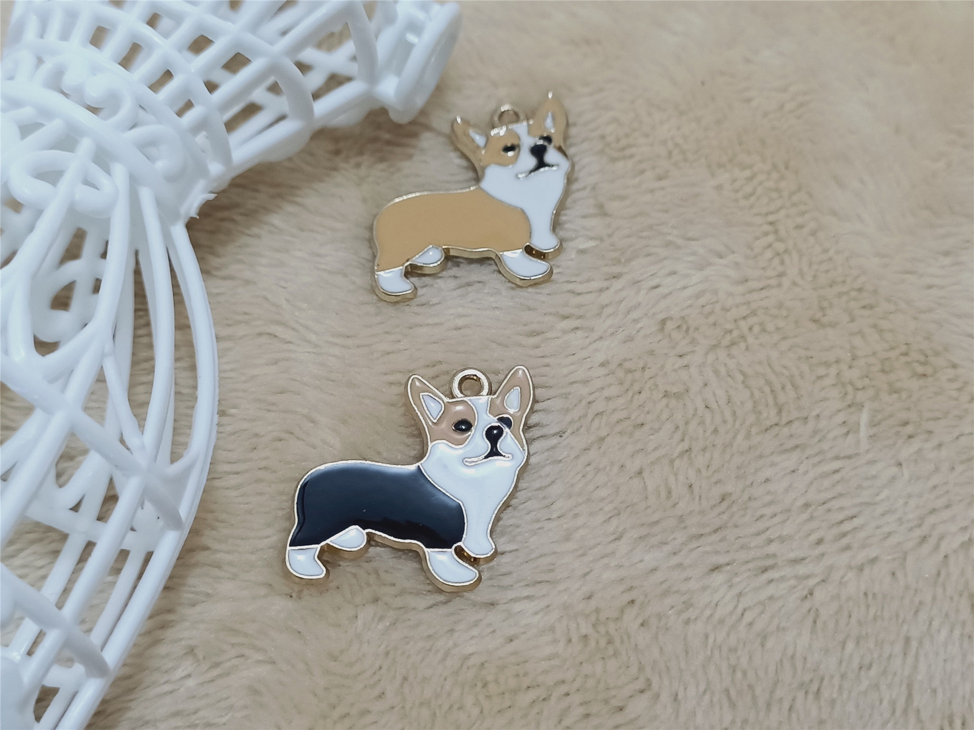 10pcs/lot Cartoon Animal Corgi Dog Charms Pendants Animal Pet | Etsy