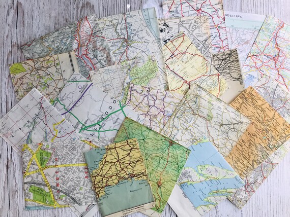 Ephemera for Junk Journal Vintage Map Atlas Paper | Etsy UK