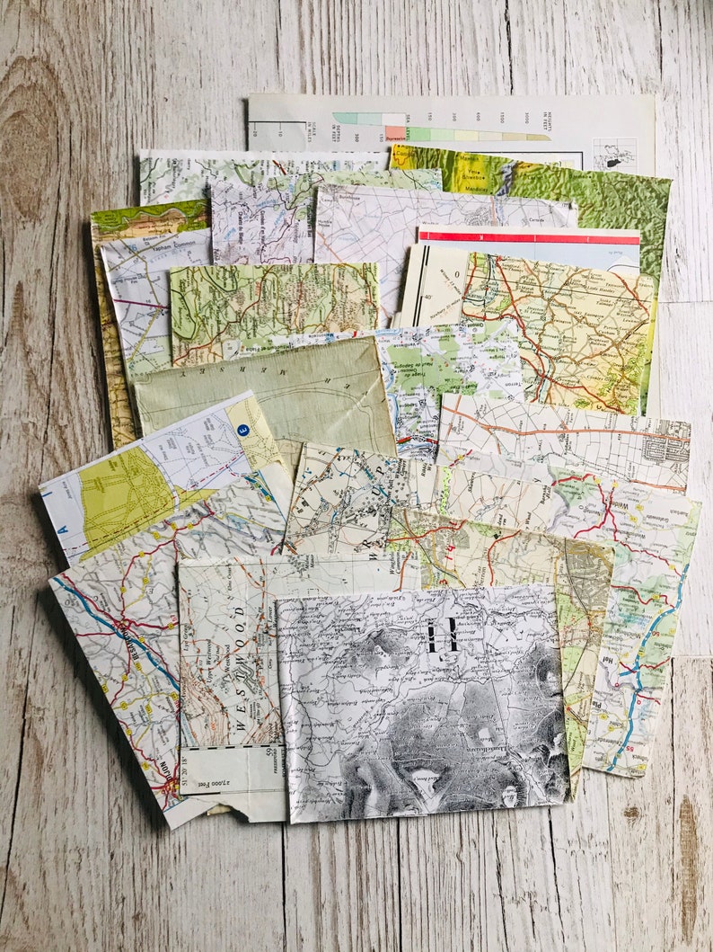 Ephemera for Junk Journal Vintage Map Atlas Paper | Etsy
