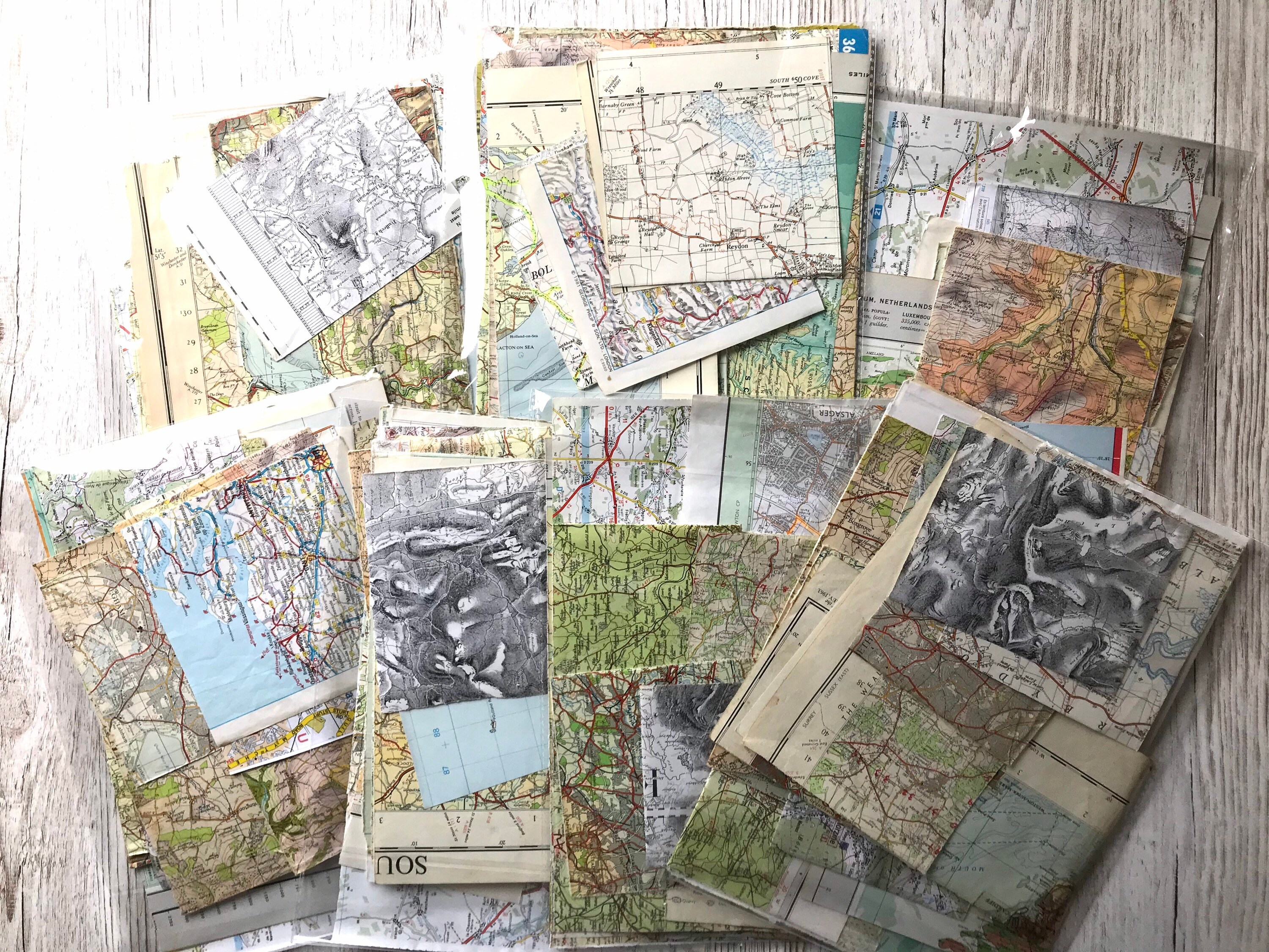 Ephemera for Junk Journal Vintage Map Atlas Paper | Etsy UK