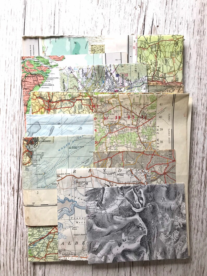 Ephemera for Junk Journal Vintage Map Atlas Paper | Etsy