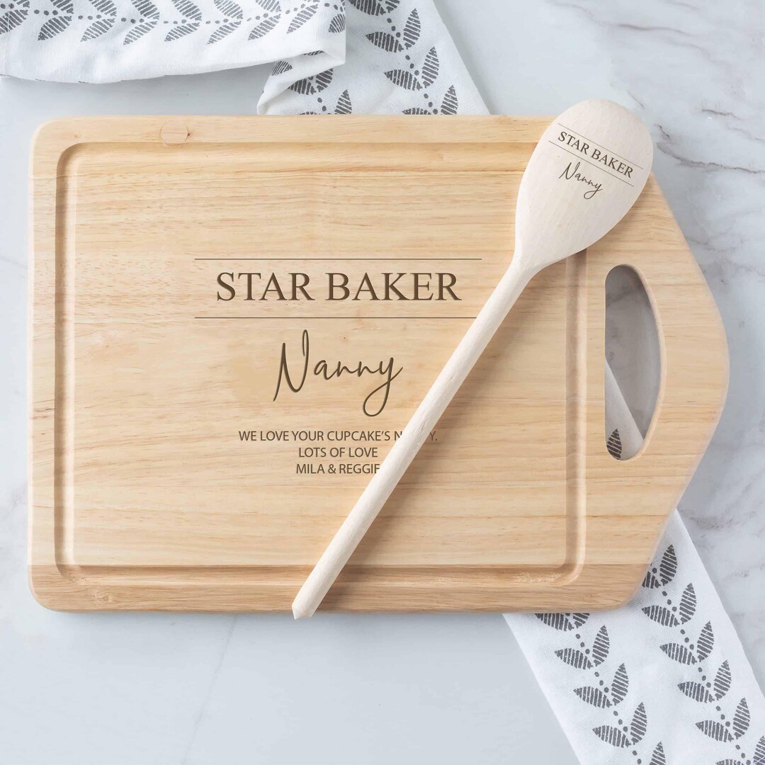 Personalised Engraved Star Baker Chopping Board - Etsy