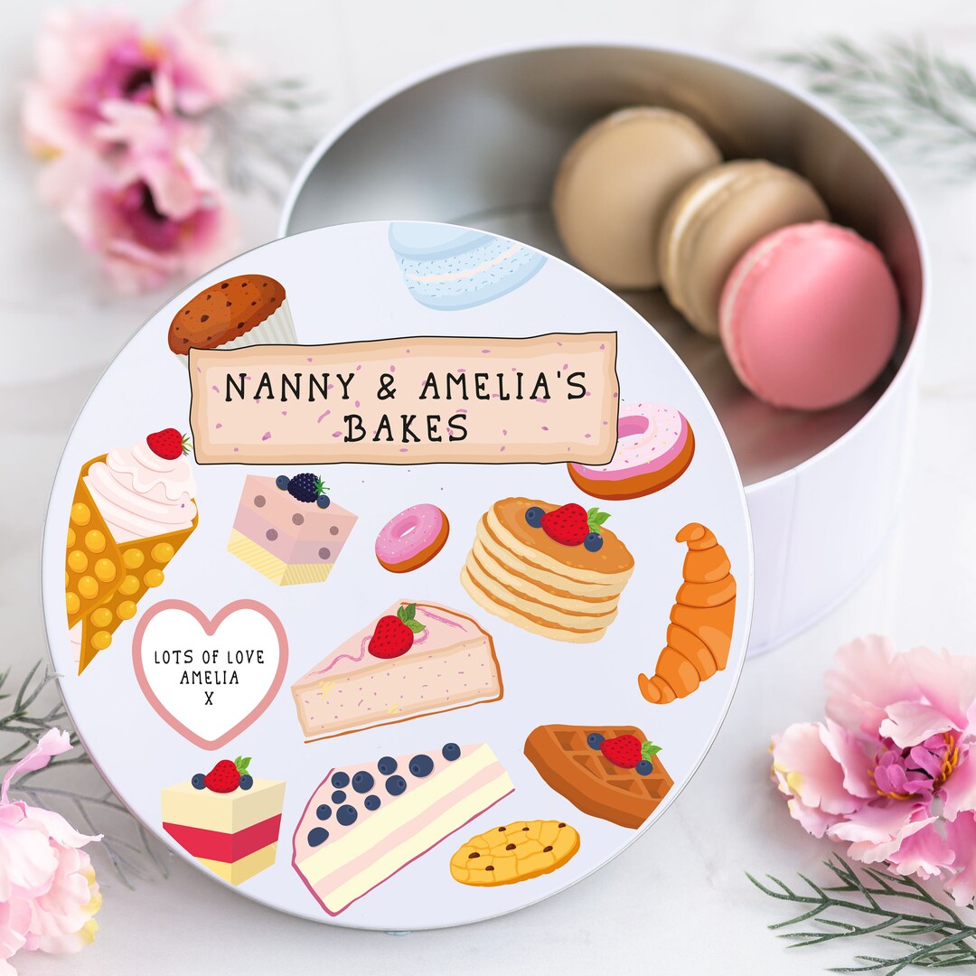 Personalised Round Cake Storage Bake Tin | Cooking | Grandma | Baking ...