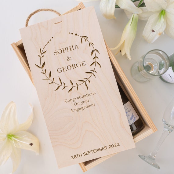 Personalised Congratulations Two Bottle Sliding Wooden Wine - Etsy