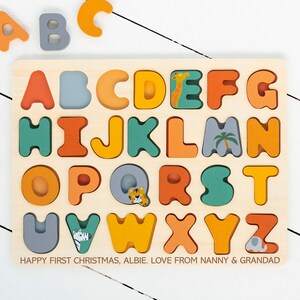 Personalised Wooden ABC Safari Puzzle - Etsy
