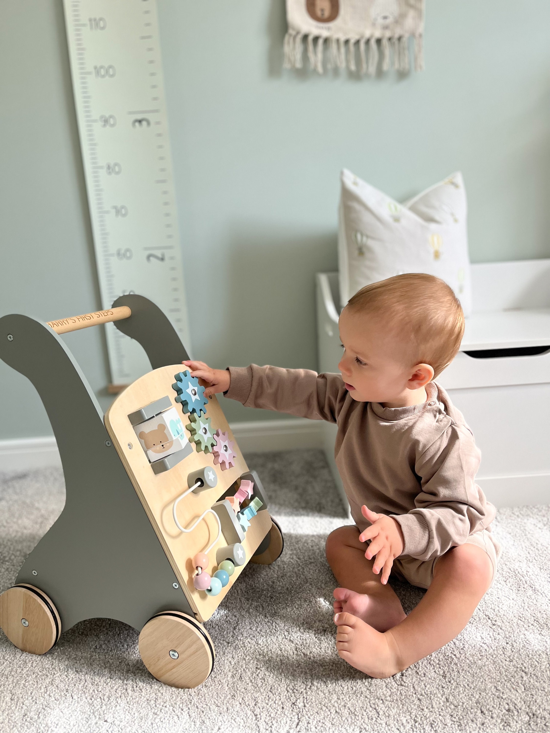 Personalised Wooden Grey Activity Walker - Etsy