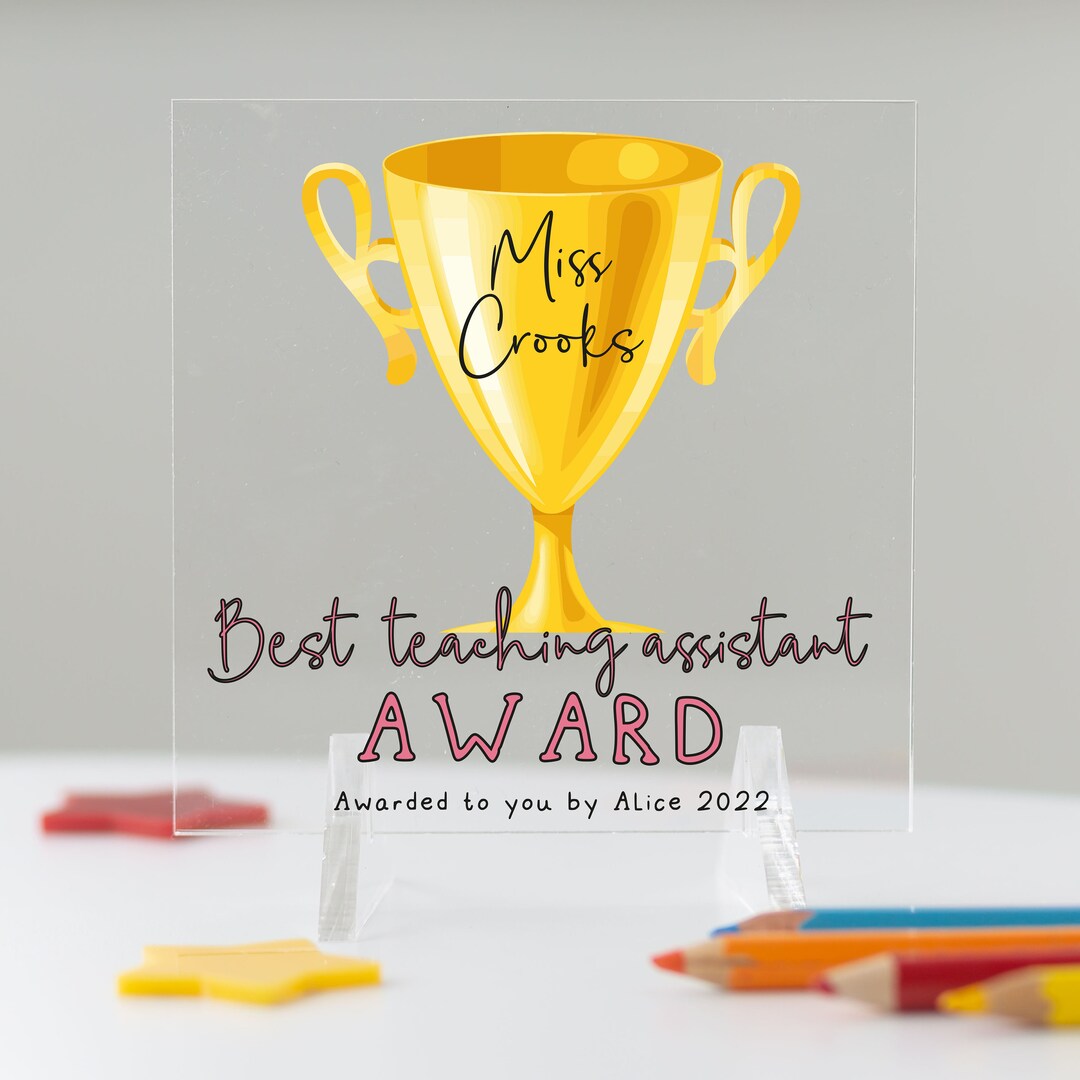 Personalised Best Teacher Award Acrylic Plaque - Etsy