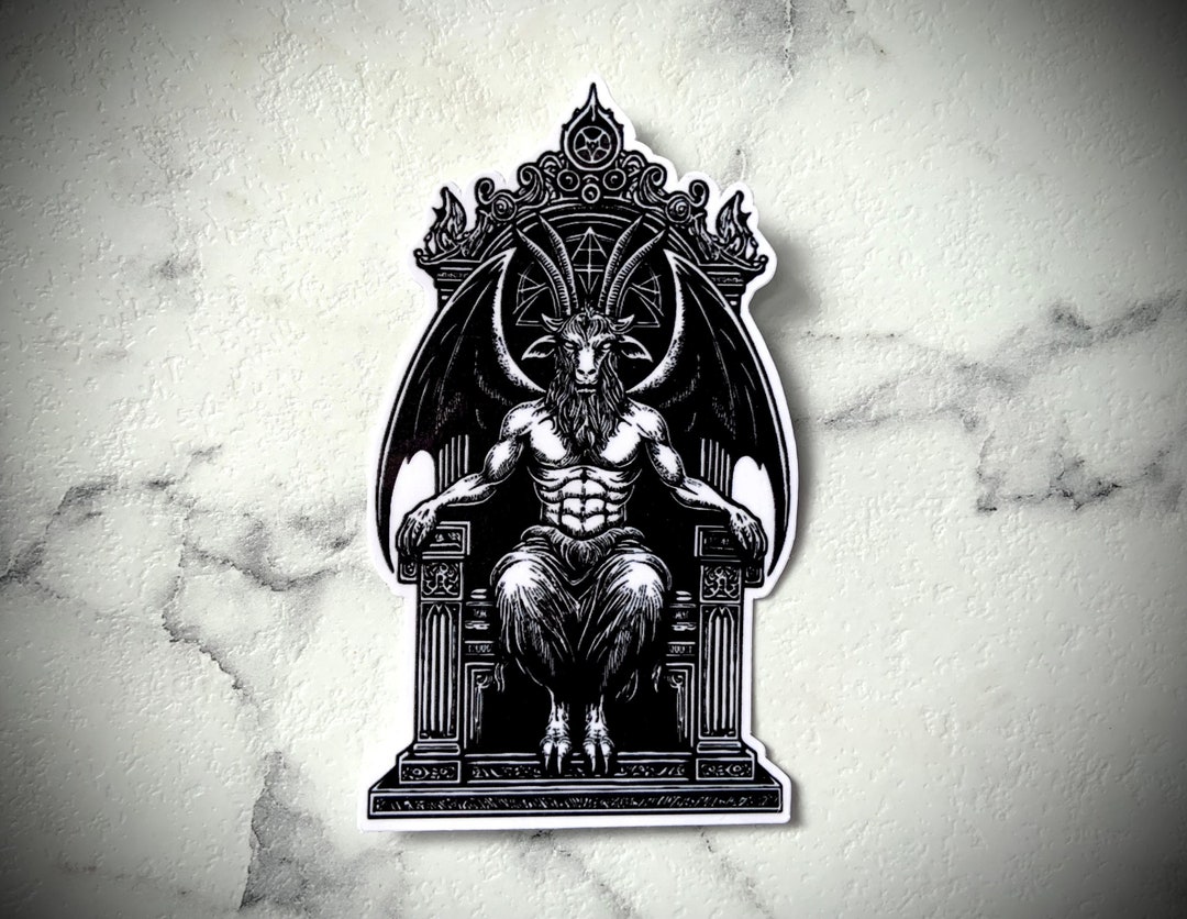 Baphomet Throne Glossy Vinyl Sticker Laptop Decal Goth Gothic Tradgoth ...