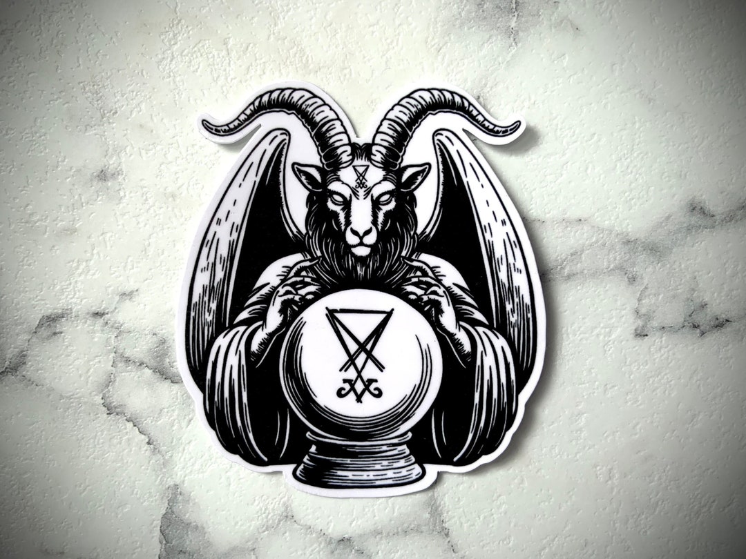 Baphomet Crystal Ball Vinyl Sticker Laptop Decal Goth Gothic Tradgoth ...