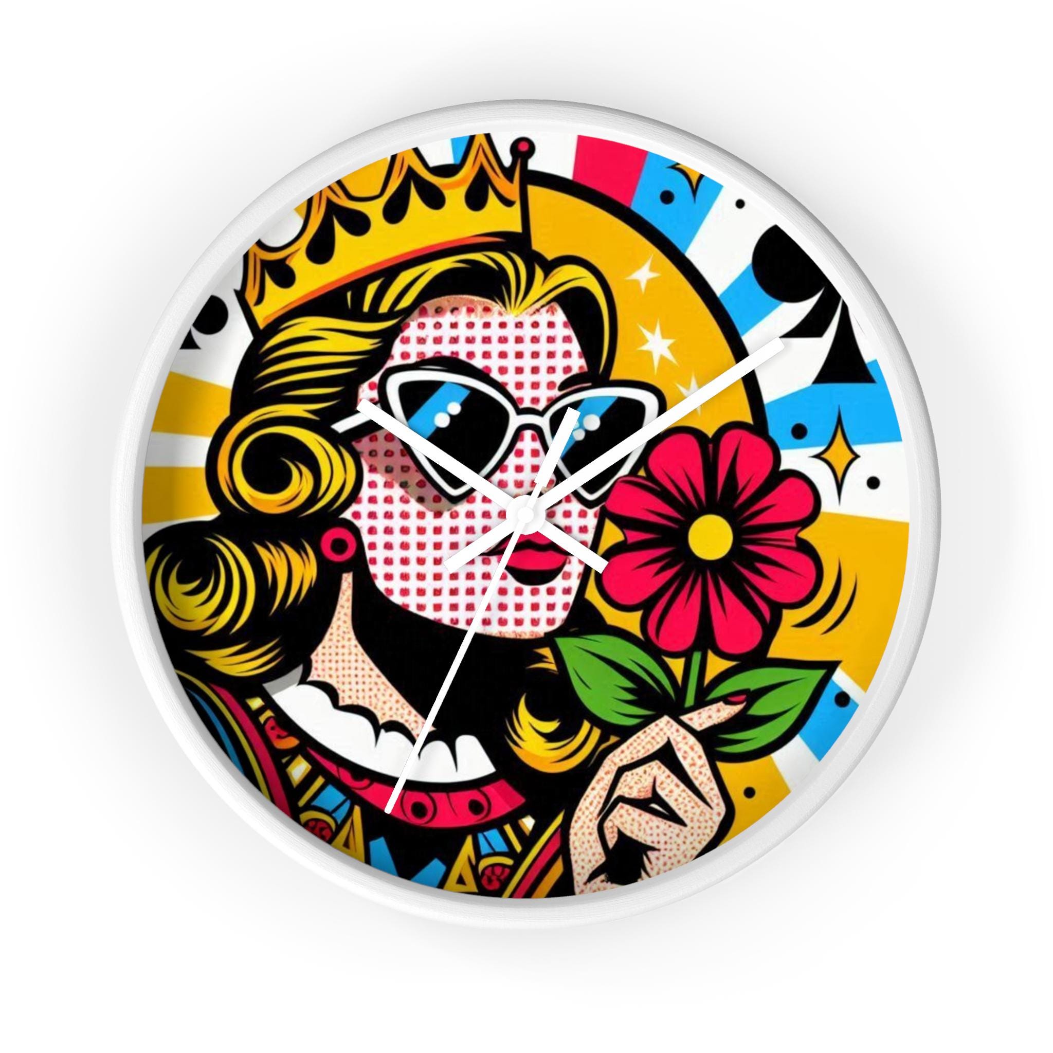 Queen of Heart Wall Clock, Pop Art Wall Clock, Royal Wall Decor ...