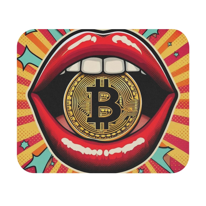 Bitcoin Mouse Pad, Pop Art Crypto Design, Cryptocurrency Desk Accessory ...
