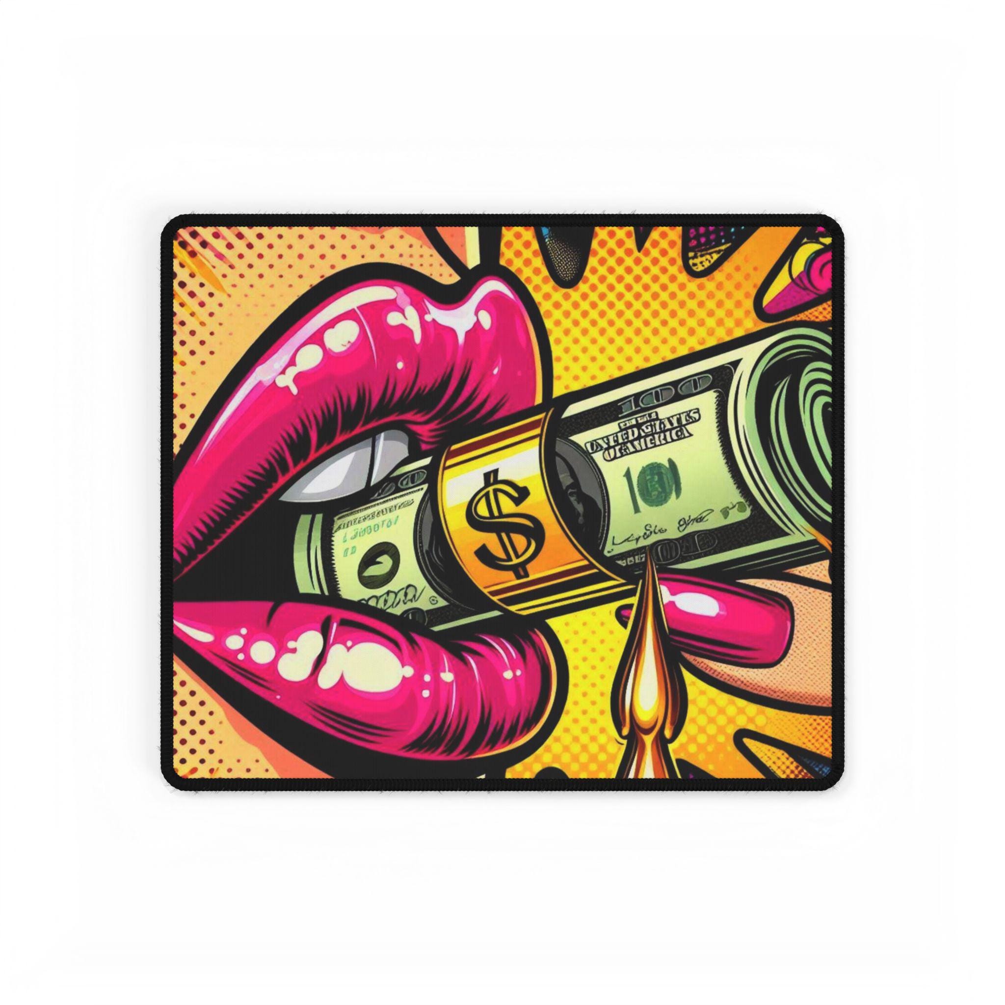 Pop Art Desk Mat, Dollar Bills Design, Money Desk Mat, Bold Graphic ...