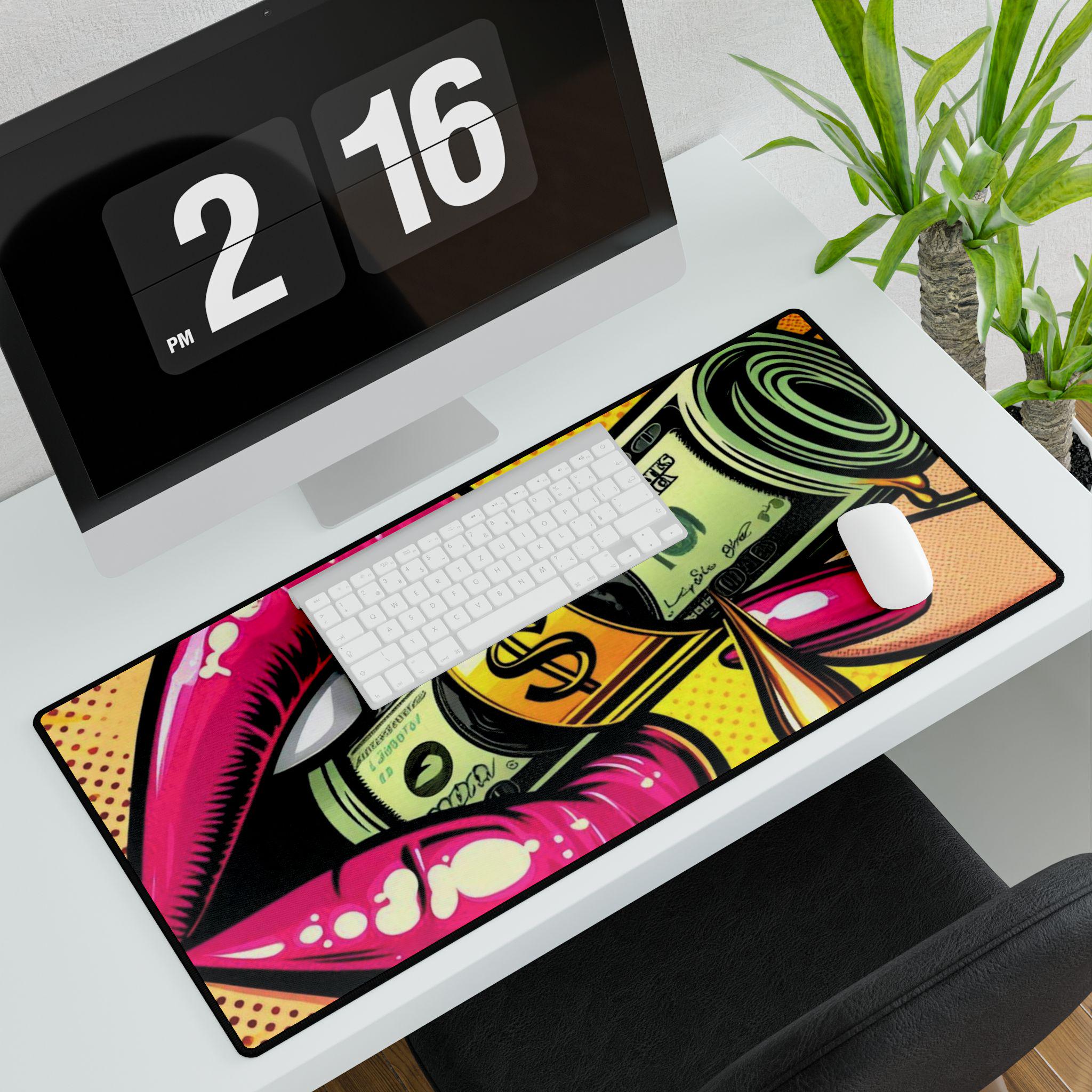 Pop Art Desk Mat, Dollar Bills Design, Money Desk Mat, Bold Graphic ...