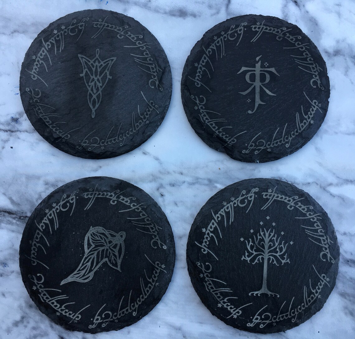 Lord the Rings Slate Coaster Sets - Etsy