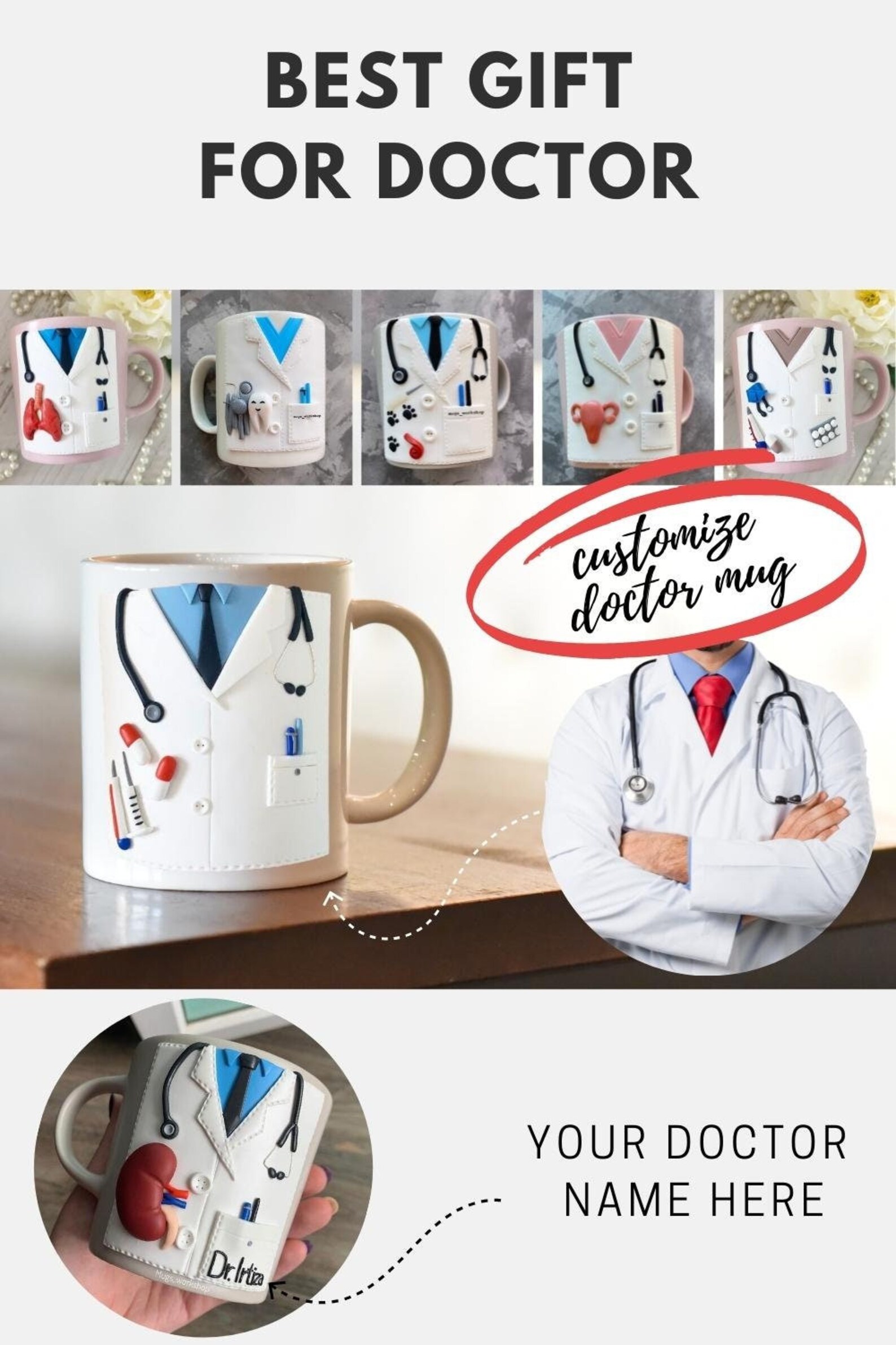 Personalized 3D Doctor Mug. Сustom Doctor Mug With White - Etsy