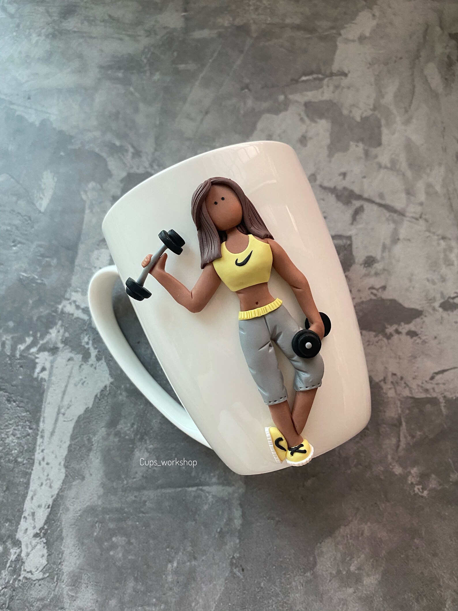 Custom Sport Gift Body Builder Mug With Polymer Clay Decor - Etsy
